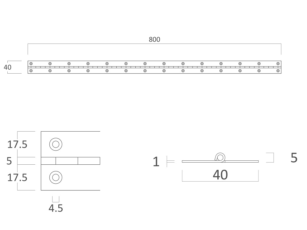 Stainless Piano Hinge 800mm | Great Grab